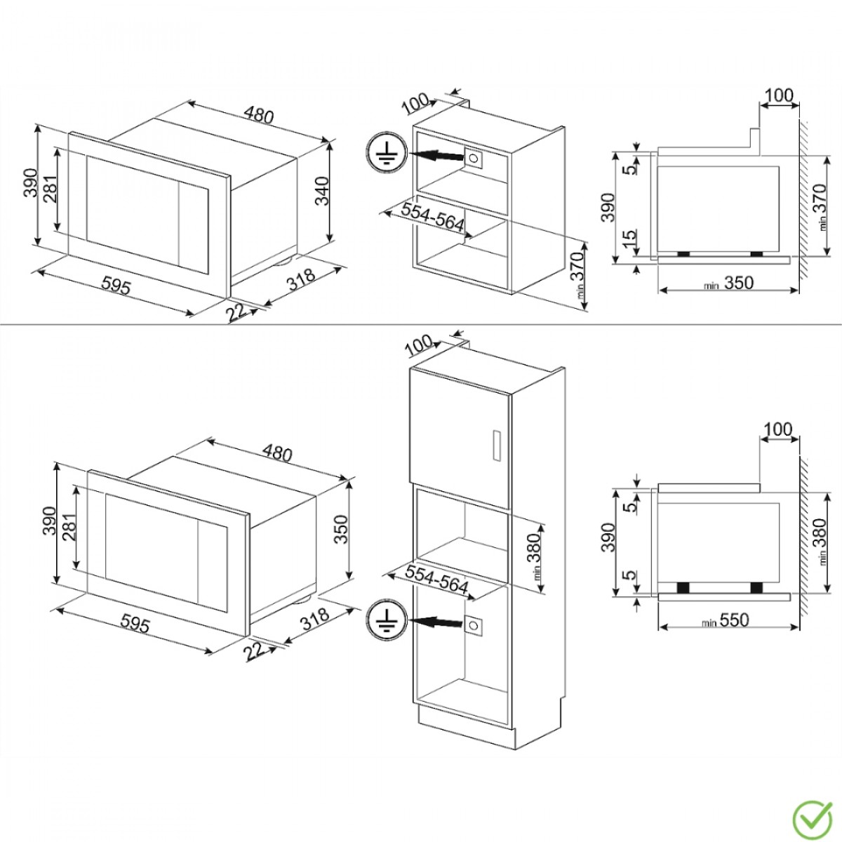 Smeg Fmi120B3 Ugradna Mikrotalasna Rerna | Restart
